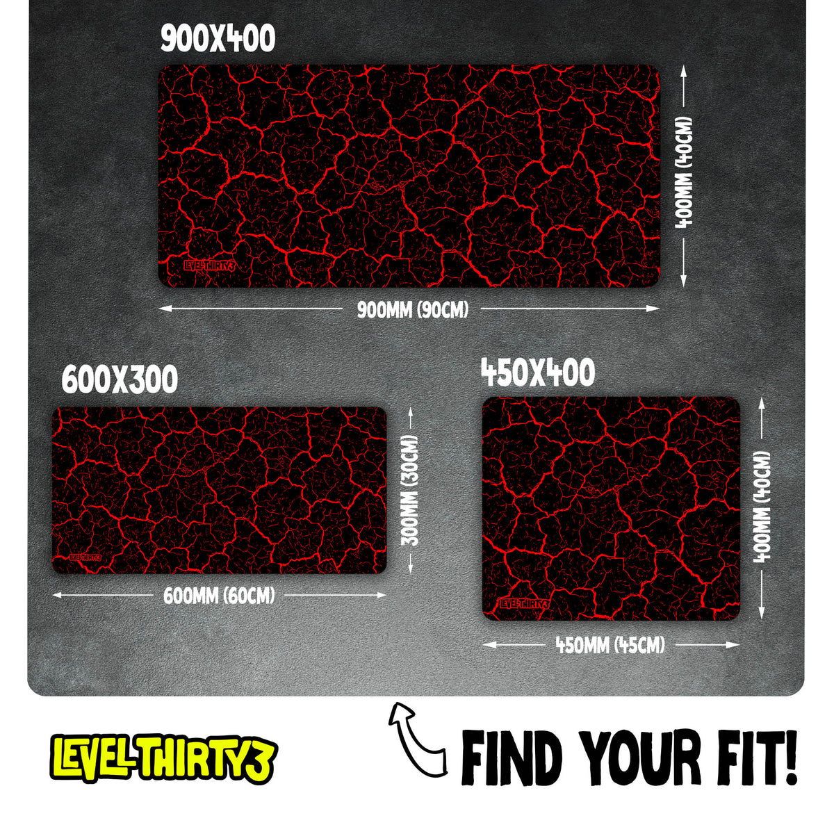 BLOOD LAVA | Gaming Desk Pad – XL Mouse Mat | Level Thirty3 – Level ...